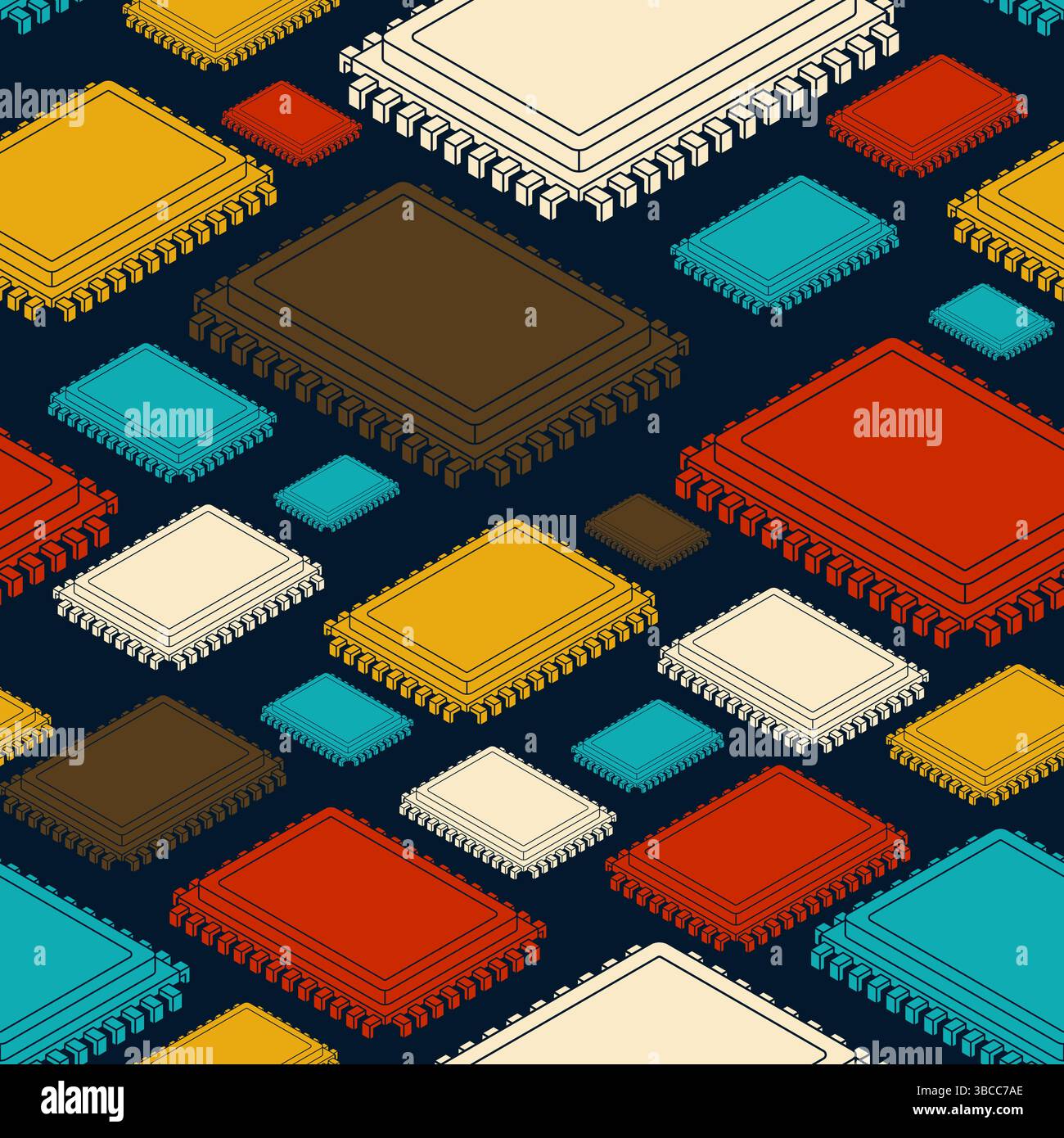 Cpu Pc Pattern Seamless Processor Background Central Processing System For Computer Texture