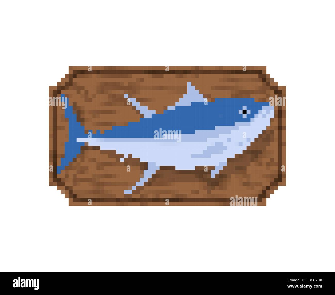 Trophy Fish On Board pixel art. 8 bit Fish interior decor Stock Vector ...