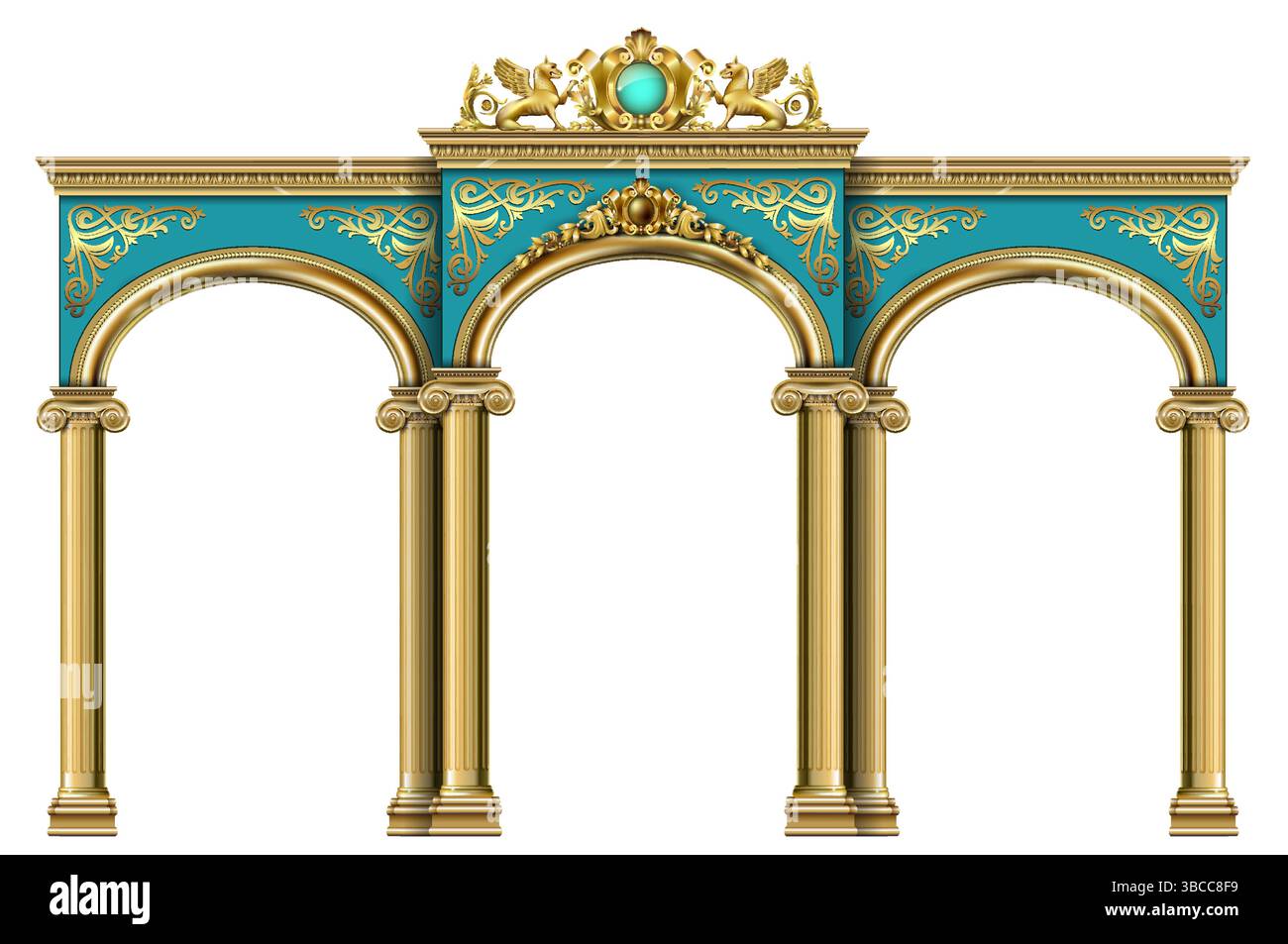 Triumphal Arch. Golden classic rococo baroque frame Stock Vector Image & Art - Alamy