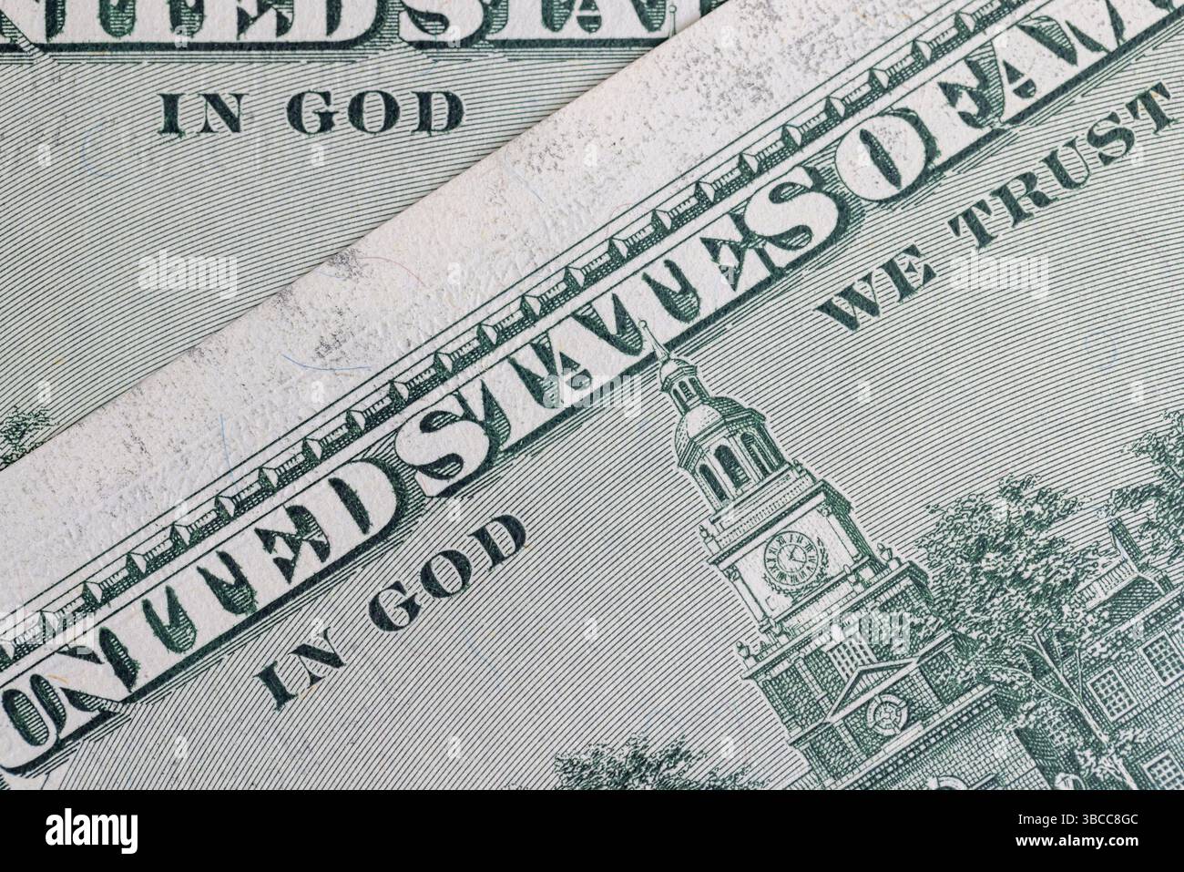 genuine American banknote with a face value of one hundred US dollars ...