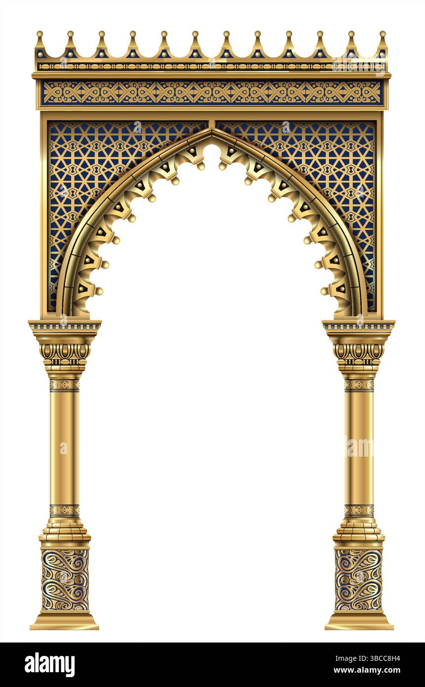 Triumphal Arch. Golden classic rococo baroque frame Stock Vector Image & Art - Alamy