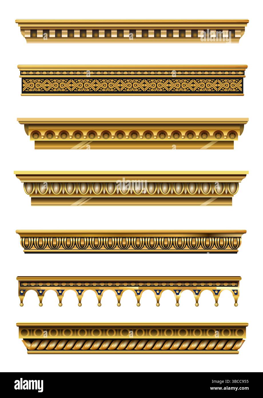 A set of classical gold cornices Stock Vector Image & Art - Alamy