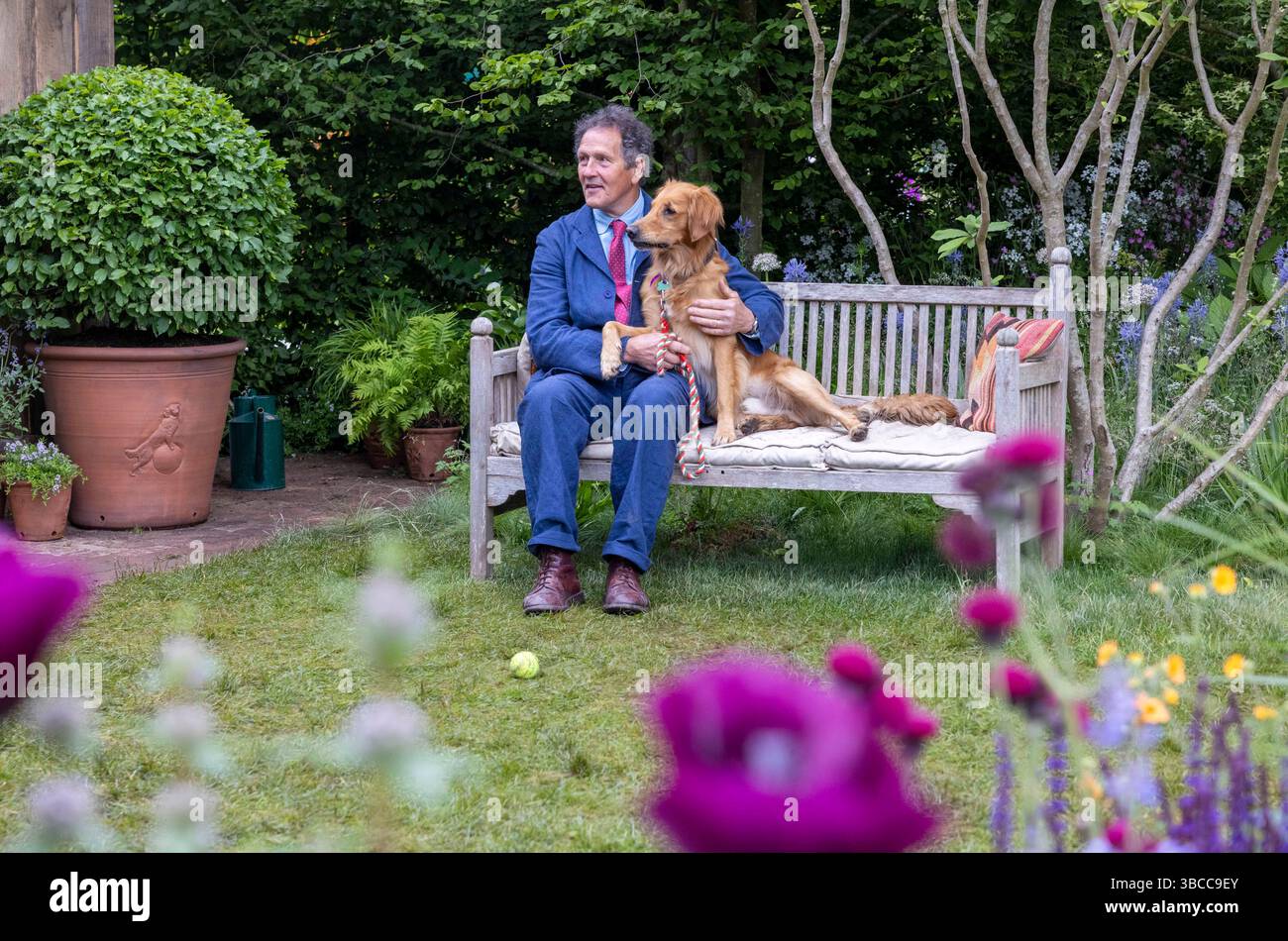London, UK. 19th May, 2025. Monty Don and his wagging tailed designer ...
