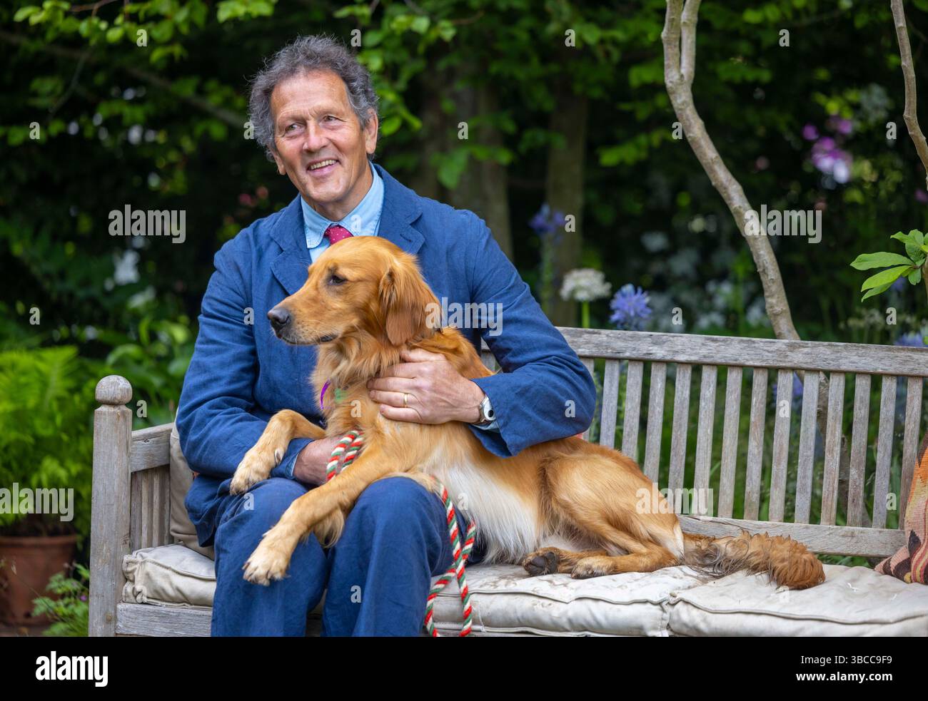 London, UK. 19th May, 2025. Monty Don and his wagging tailed designer ...