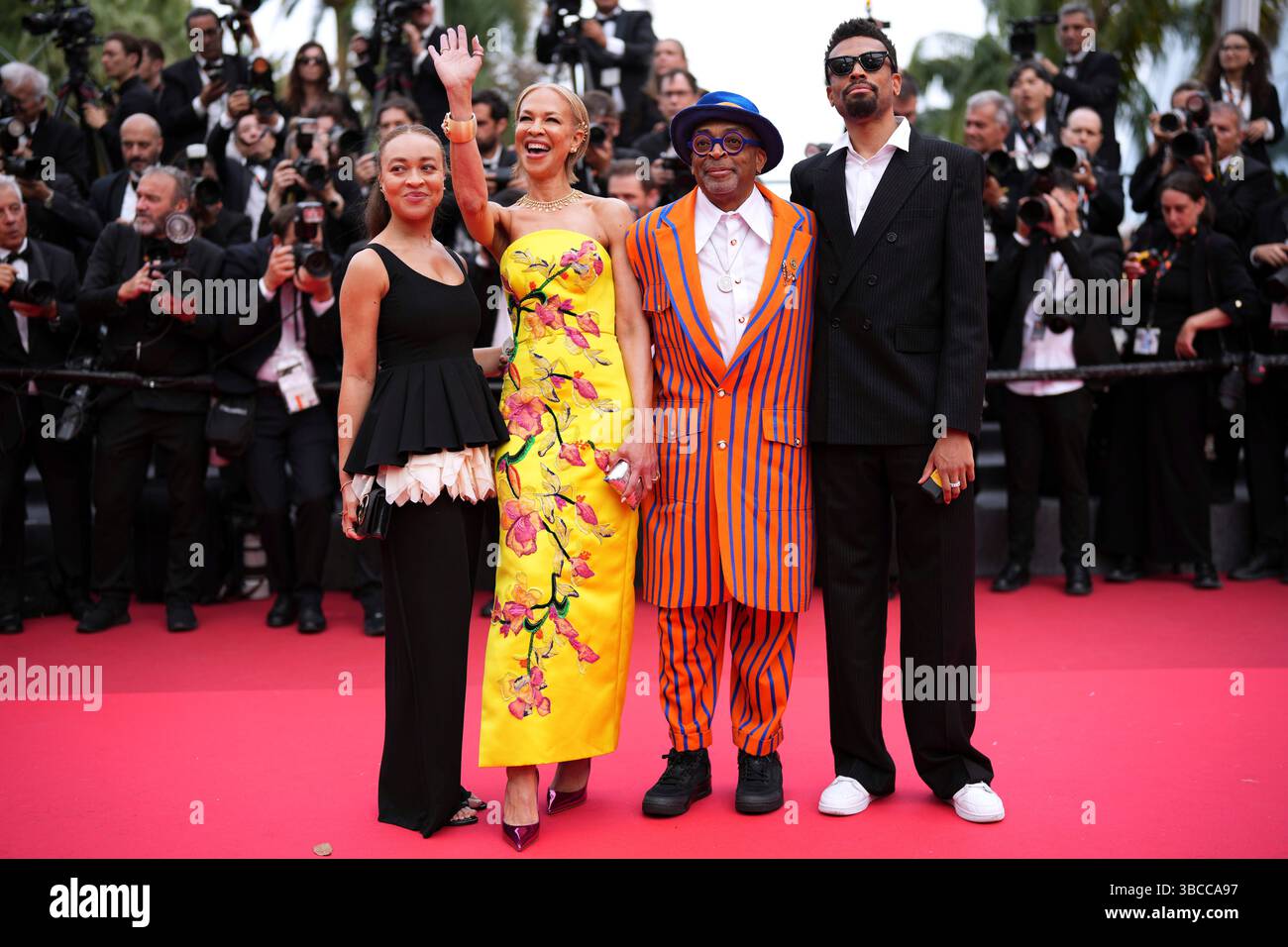 Satchel Lee, from left, Tonya Lewis Lee, director Spike Lee and Jackson ...