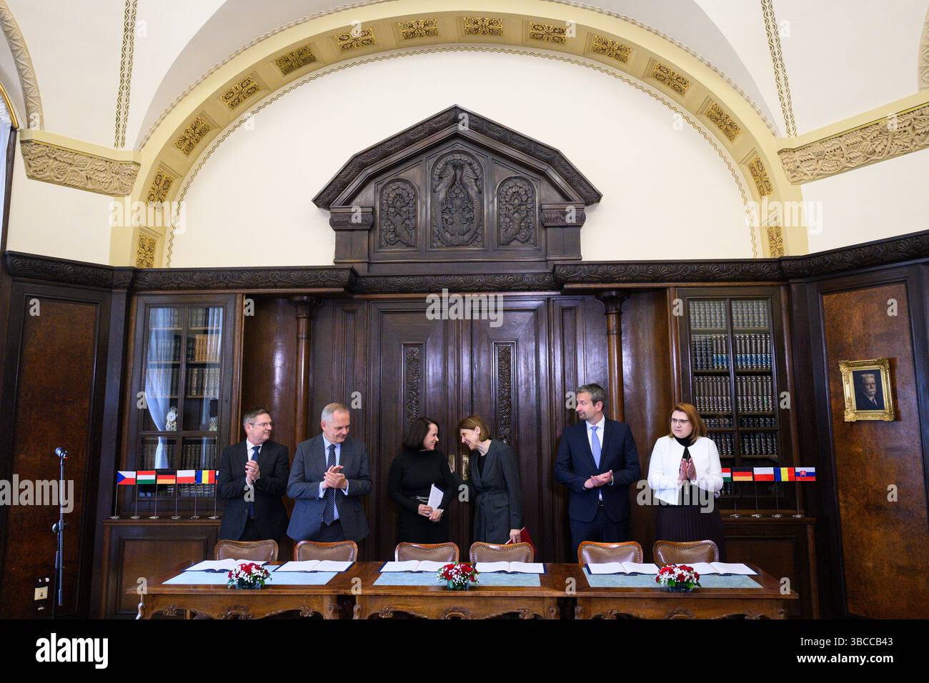 Prague, Czech Republic. 19th May, 2025. (L-R) Slovak ambassador Martin ...
