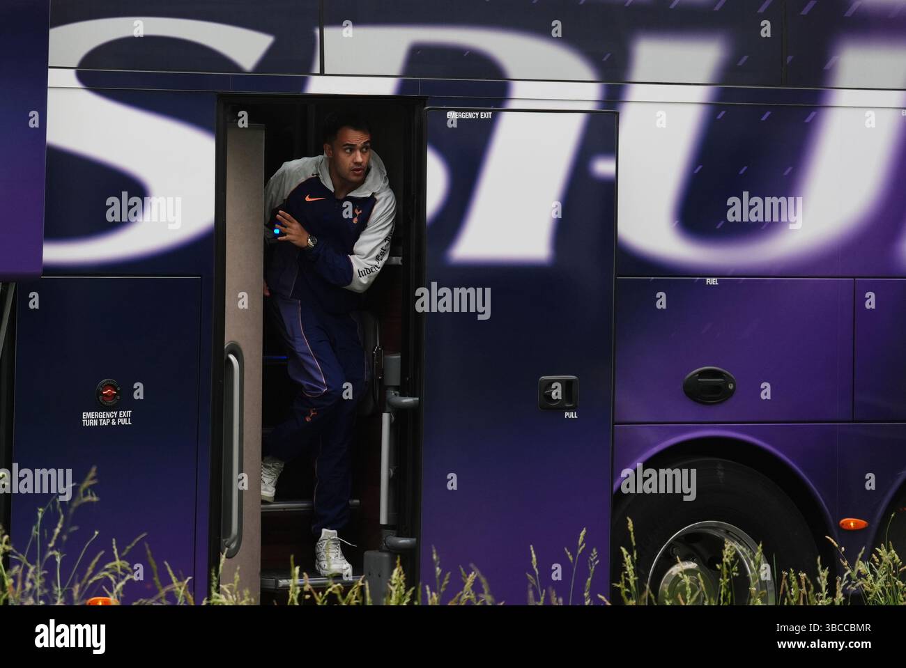 Tottenham Hotspur's Sergio Reguilon arrives at Bilbao Airport in Spain ...