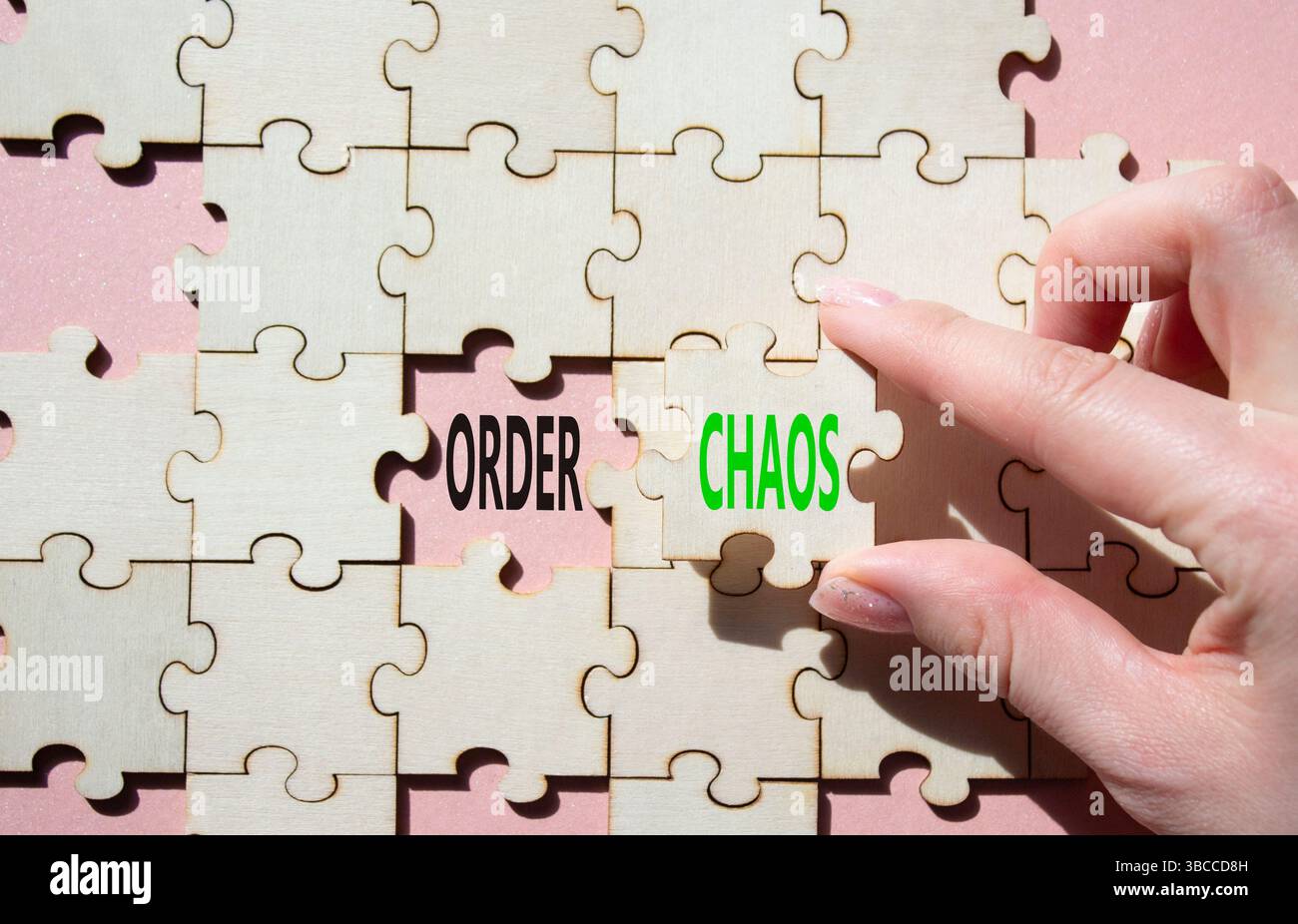 Chaos or Order symbol. Concept word Chaos or Order on wooden puzzle ...