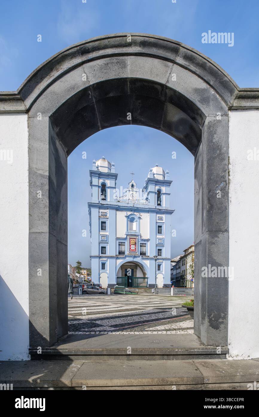 Perspective of the blue and white Church of Mercy (Igreja da ...