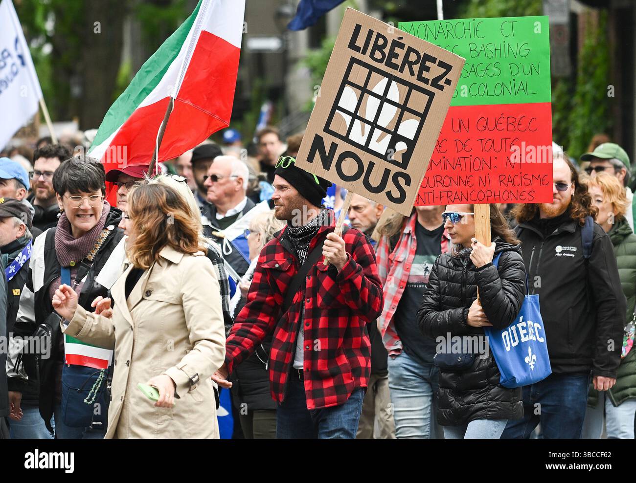 Montreal, Canada. 19th May, 2025. People take part in a march to ...