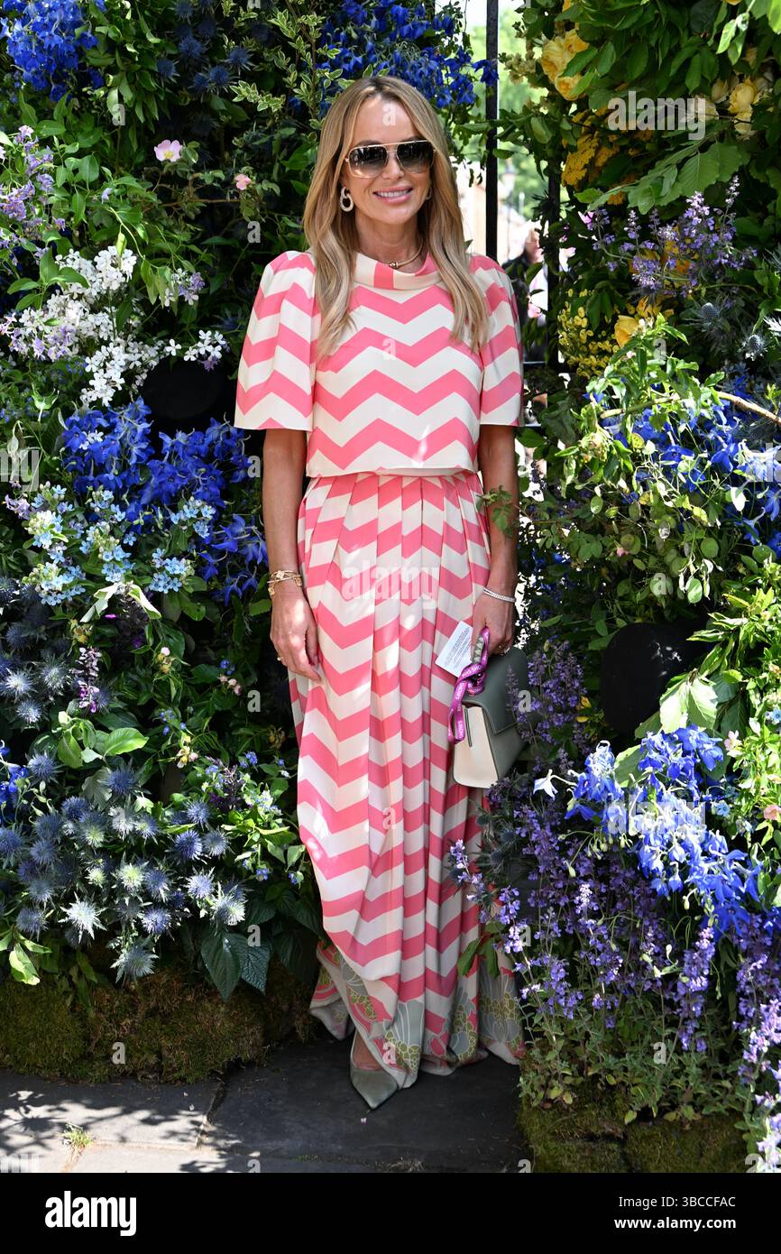 London, UK. Amanda Holden wearing a Suzannah London Dress & a Aspinal ...
