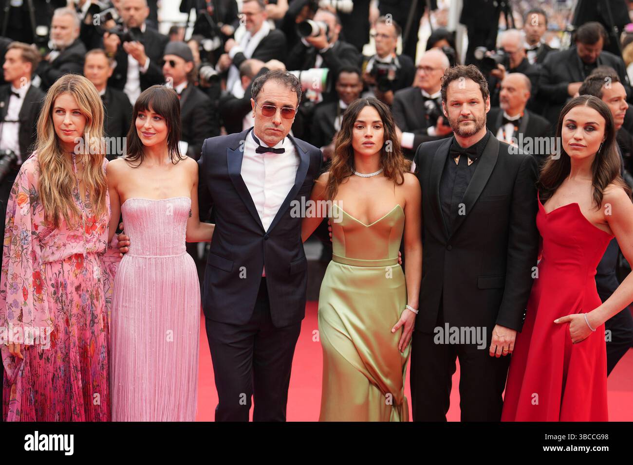 Producer Ro Donnelly, from left, Dakota Johnson, Michael Angelo Covino ...