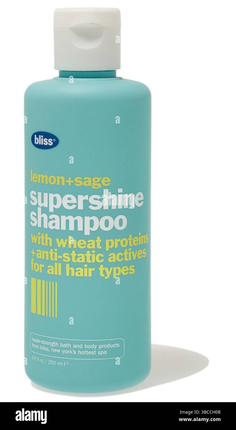 bliss shampoo photographed on a white background Stock Photo - Alamy