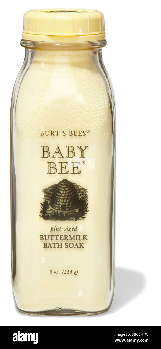burts bees bath soak photographed on a white background Stock Photo - Alamy