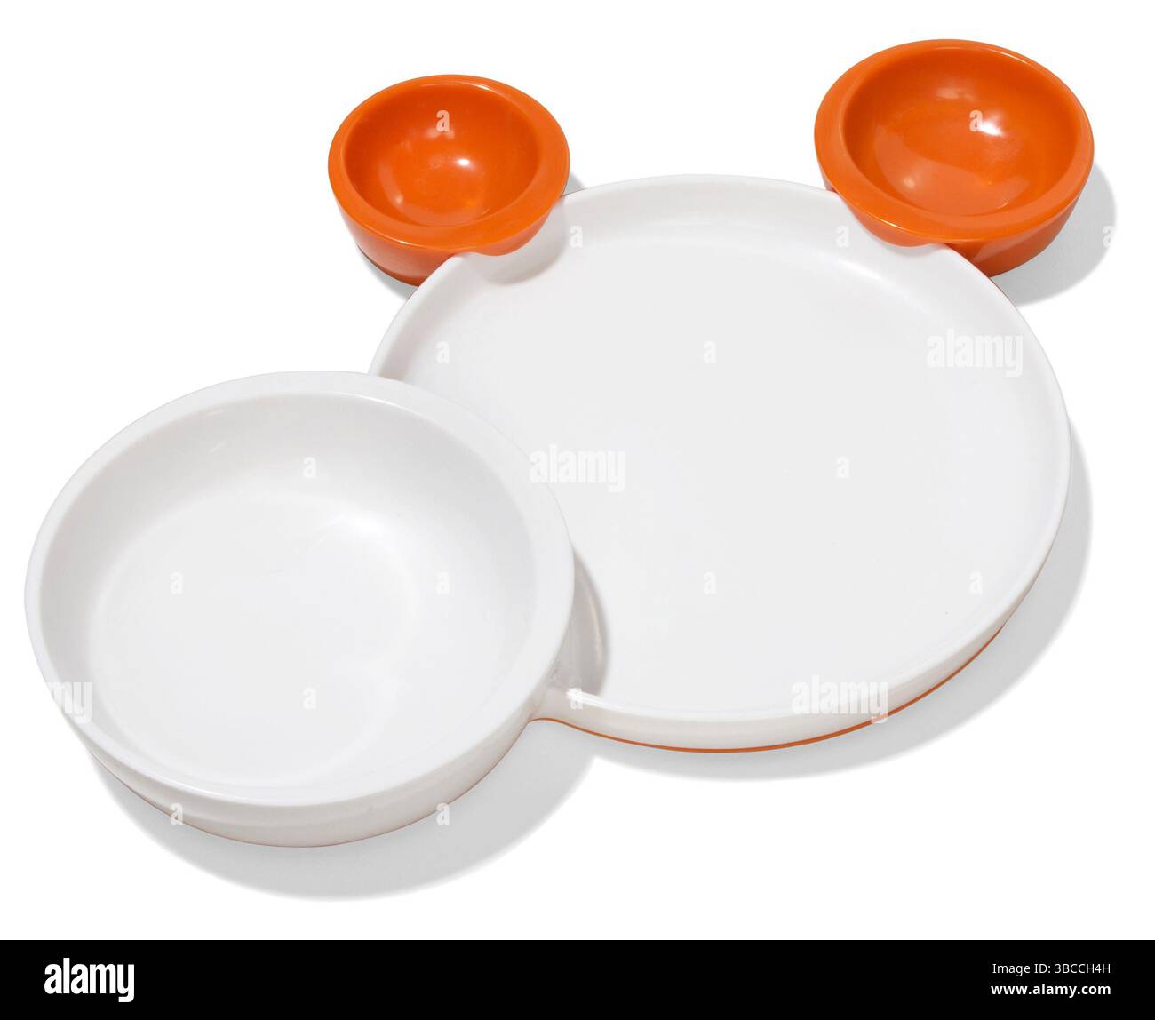 children's plastic plates photographed on a white background Stock ...