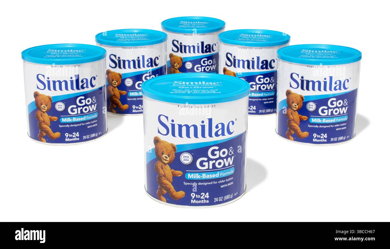 similac go and grow formula photographed on a white background Stock ...