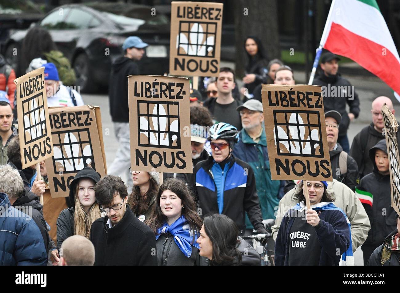 Montreal, Canada. 19th May, 2025. People take part in a march to ...
