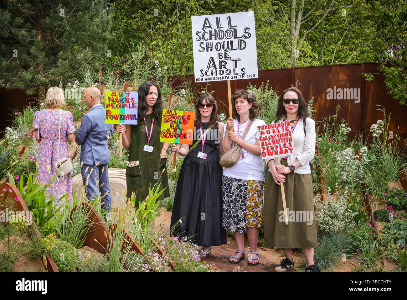London, UK. 19th May, 2025. A group of artists gather with colourful ...
