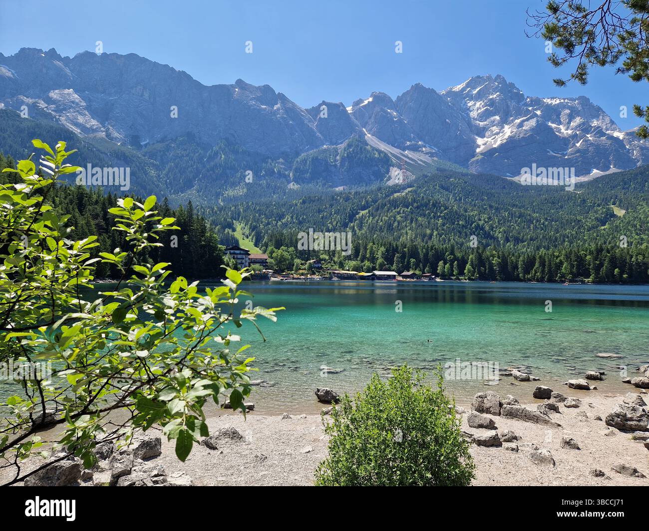 Zugspitze reflecting in eibsee hi-res stock photography and images - Alamy