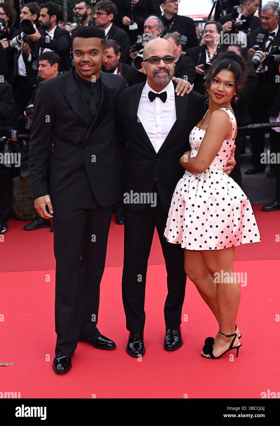 Cannes, France. May 19th, 2025. Elijah Wright, Jeffrey Wright and Juno Wright attending the ...