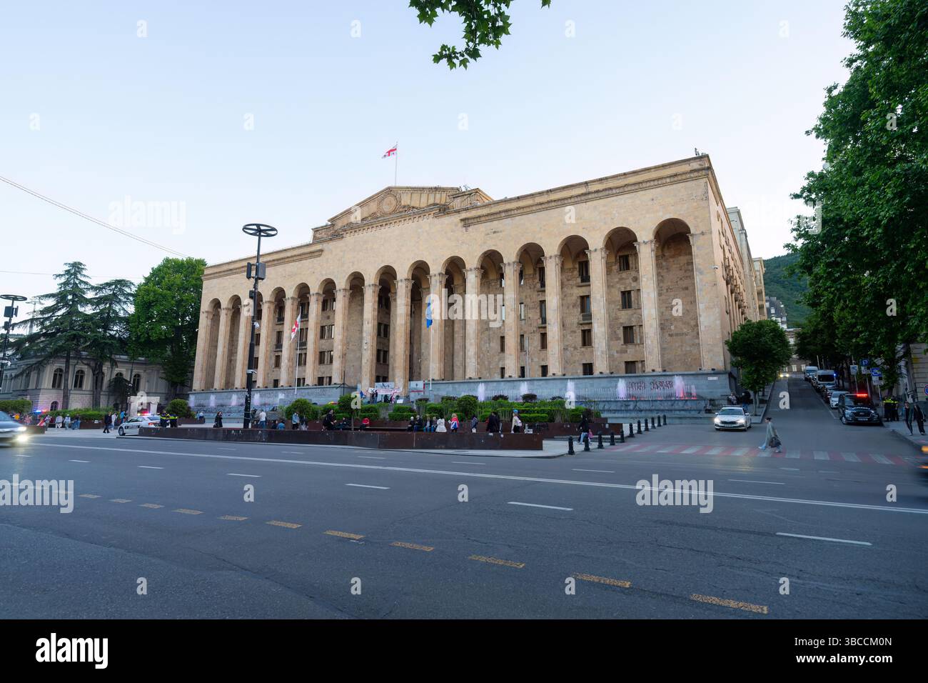 Tbilisi, Georgia. May 16 2025. external view of the parliament building ...