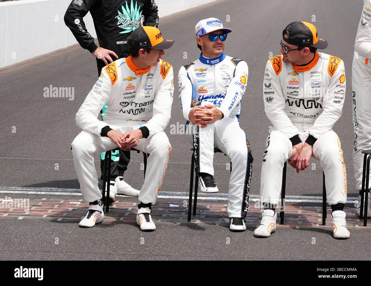 INDIANAPOLIS, IN - MAY 19: From left to right Team Arrow McLaren ...