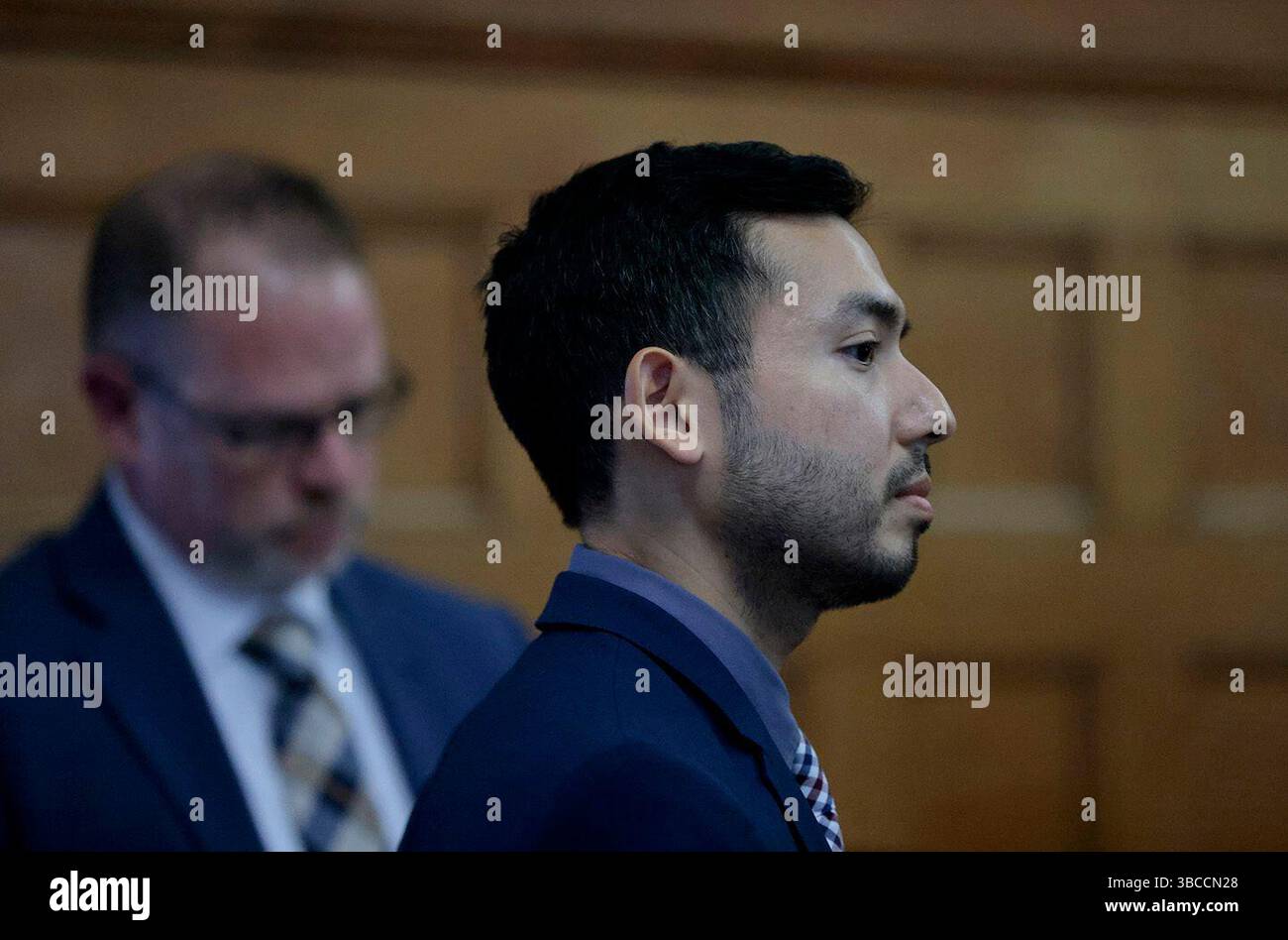 Prosecutor Adam Lally, left, calls Karl Miyasako of Bode Technology lab ...