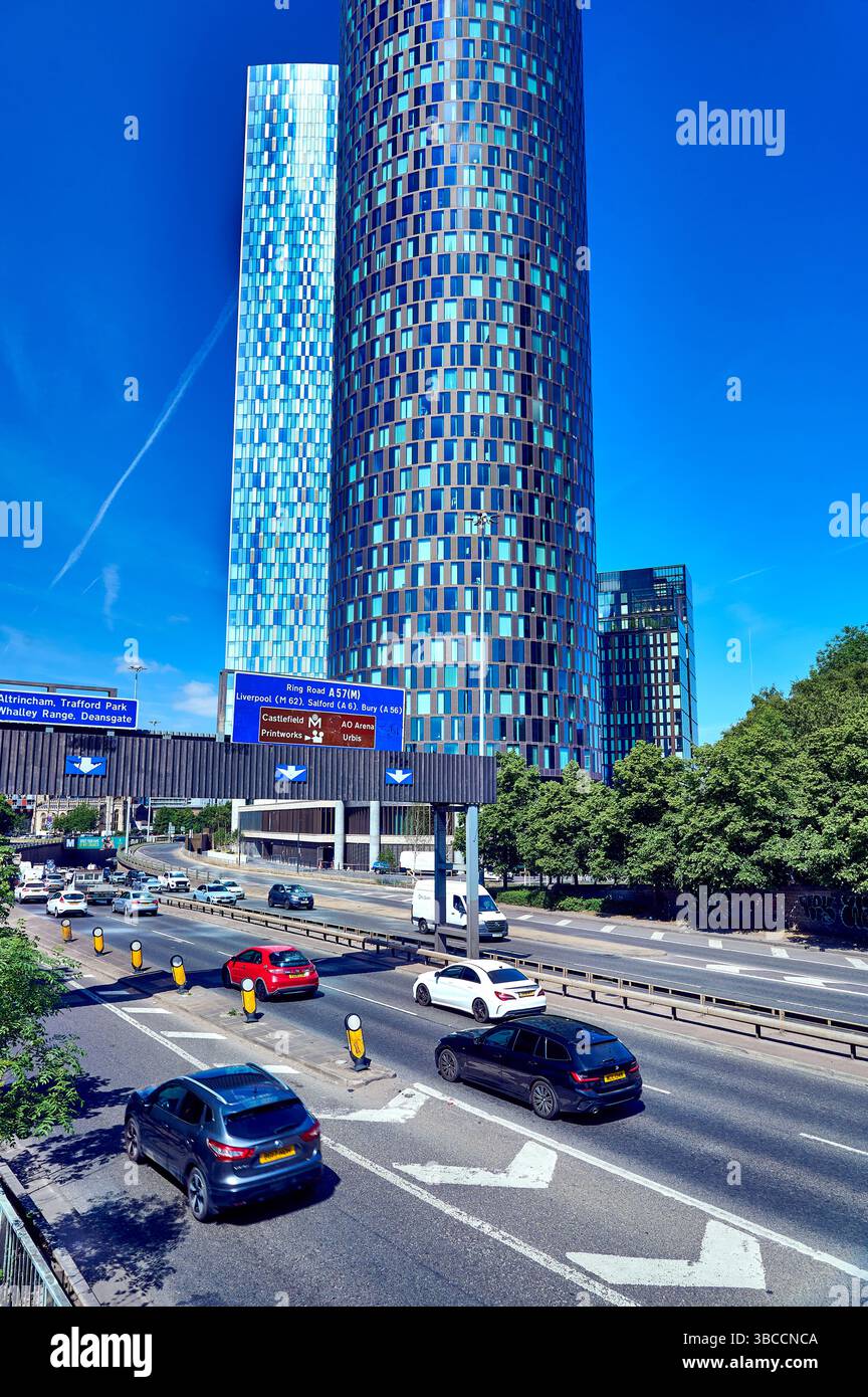 High rise buildings in the New Jackson area of Manchester,UK. The ...