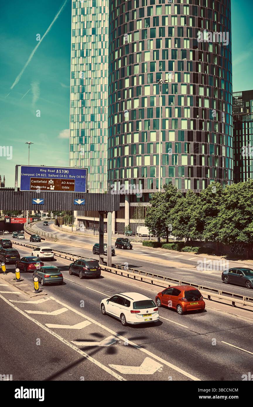 High rise buildings in the New Jackson area of Manchester,UK. The ...