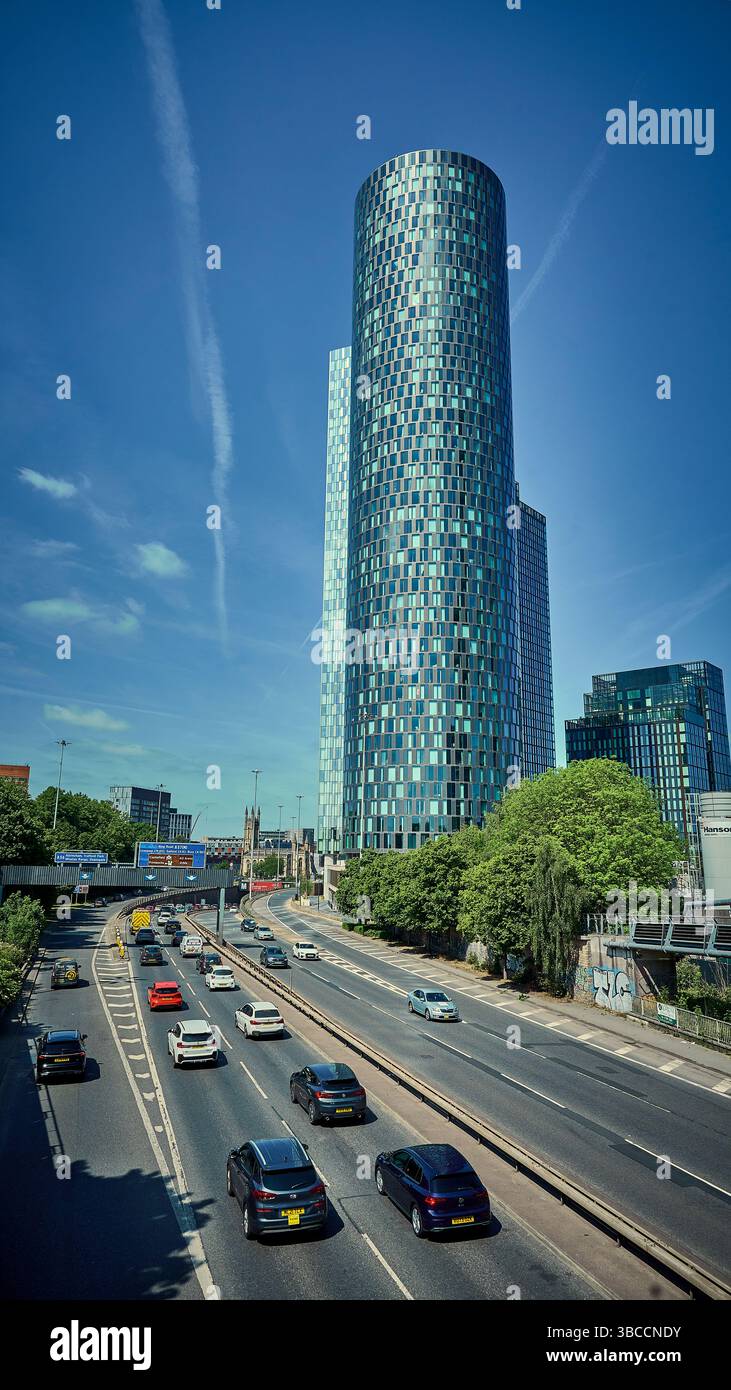 High rise buildings in the New Jackson area of Manchester,UK. The ...
