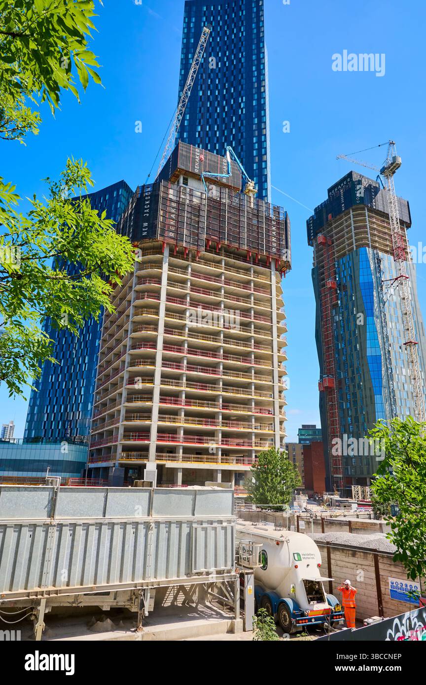 High rise buildings in the New Jackson area of Manchester,UK Stock ...