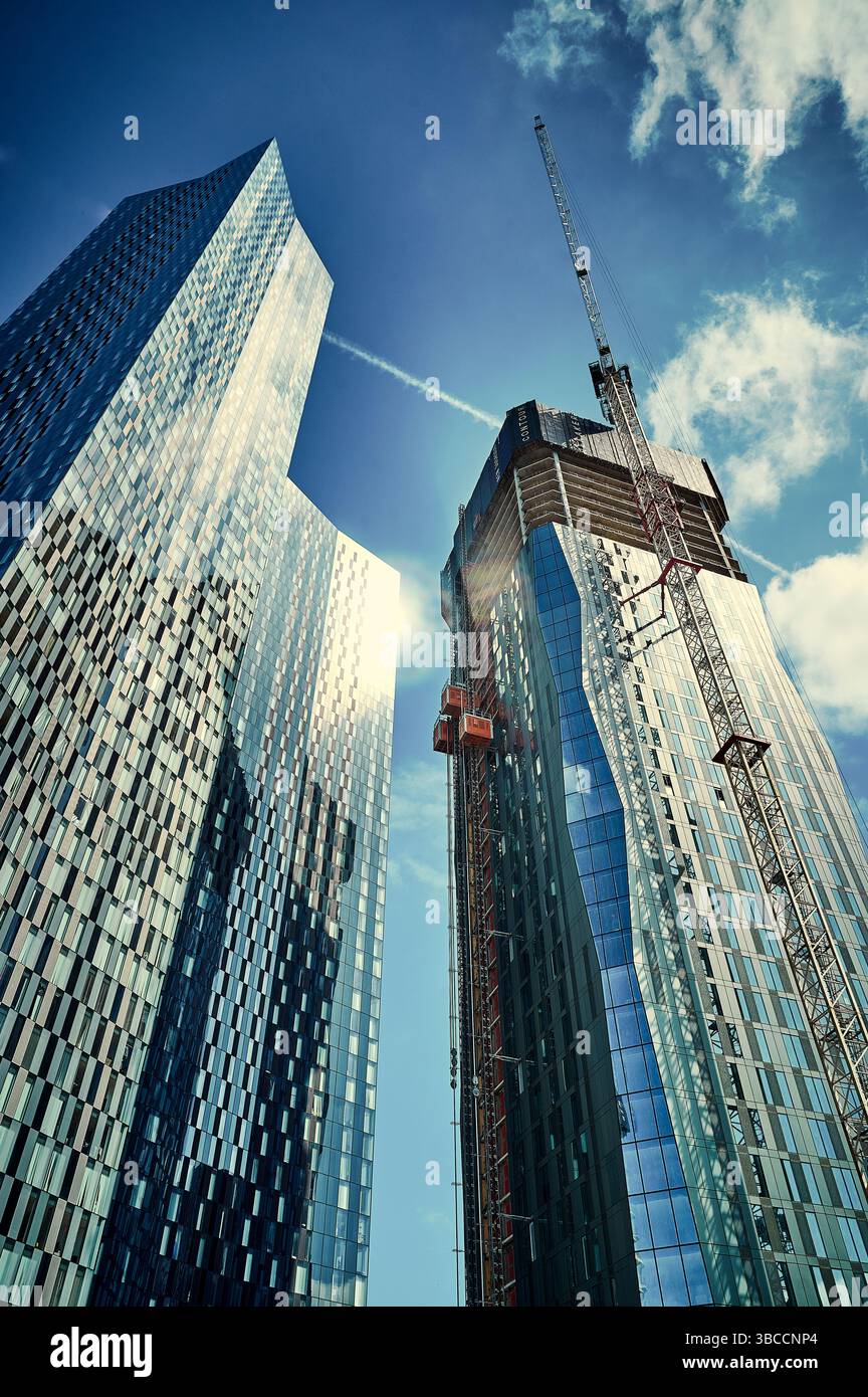 High rise buildings in the New Jackson area of Manchester,UK Stock ...