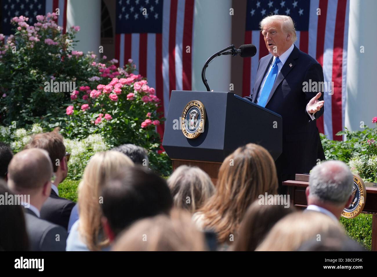President Donald Trump speaks during a bill signing event for the "Take ...