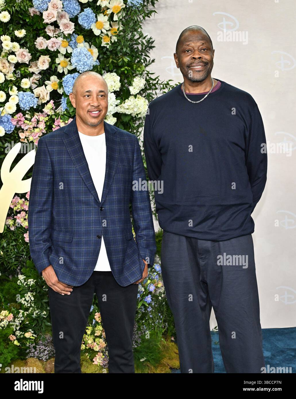 John Starks, left, and Patrick Ewing attend the Disney 2025 Upfront ...