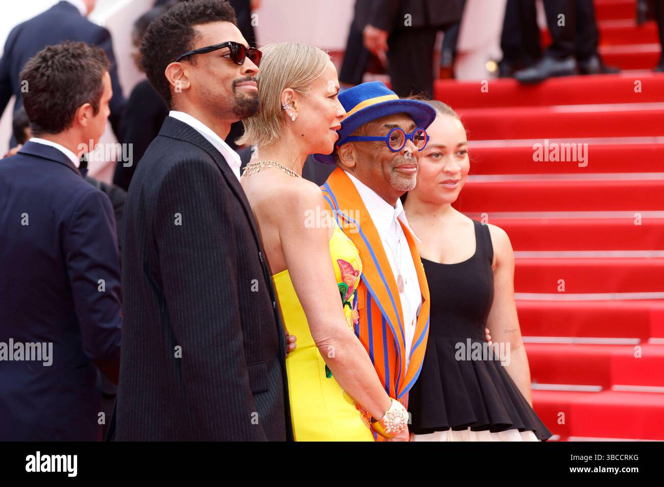 Spike Lee mit Sohn Jackson Lee, Ehefrau Tonya Lewis Lee und Tochter ...