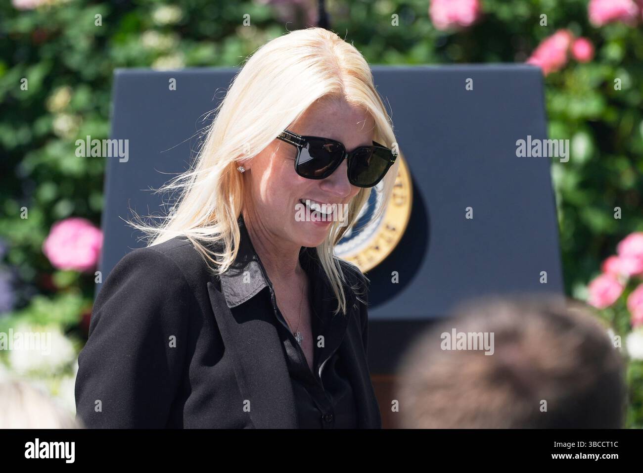 Attorney General Pam Bondi arrives for a Rose Garden ceremony where ...