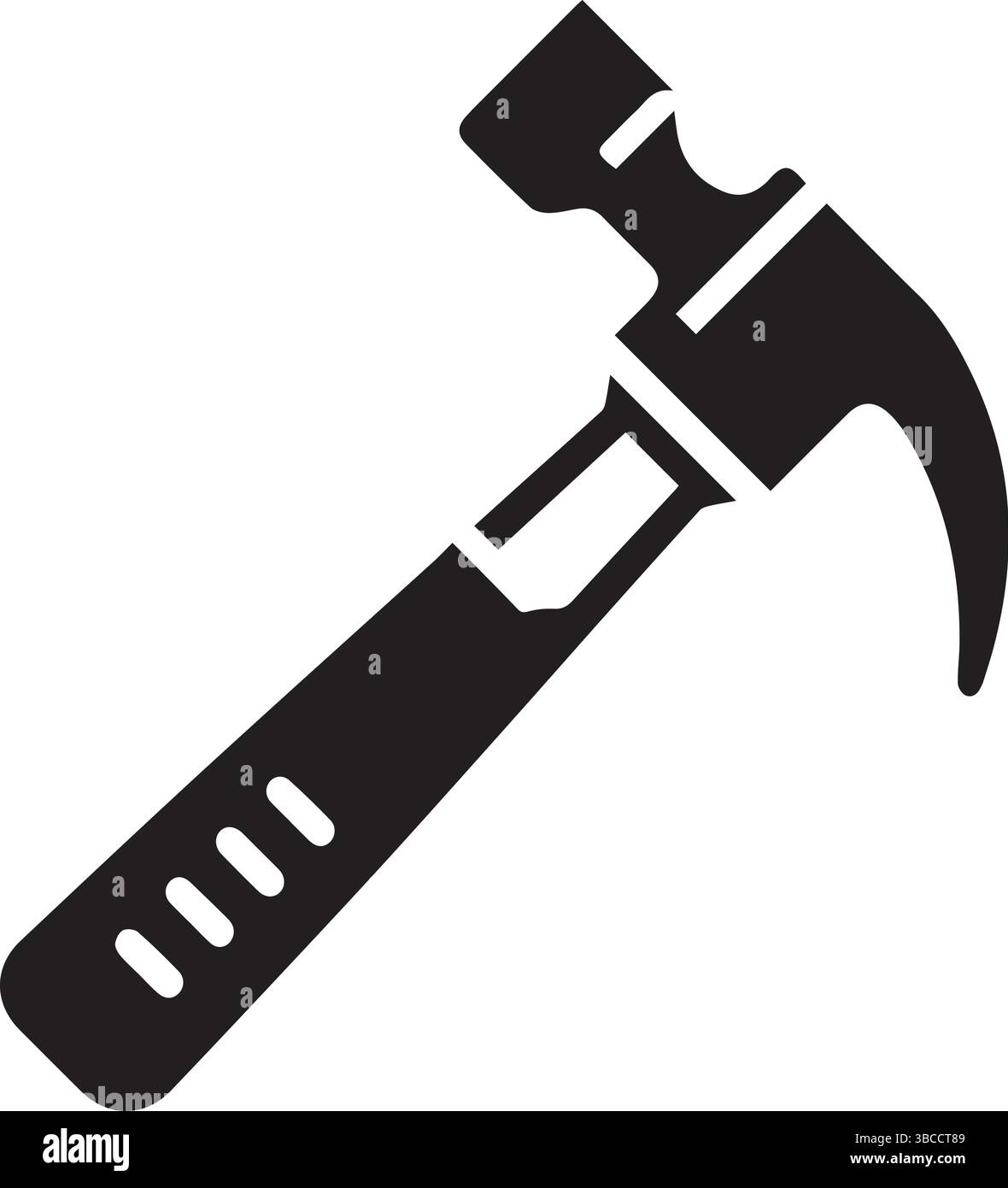 Black Claw Hammer Tool Silhouette Icon Vector Illustration Construction Carpentry Equipment ...