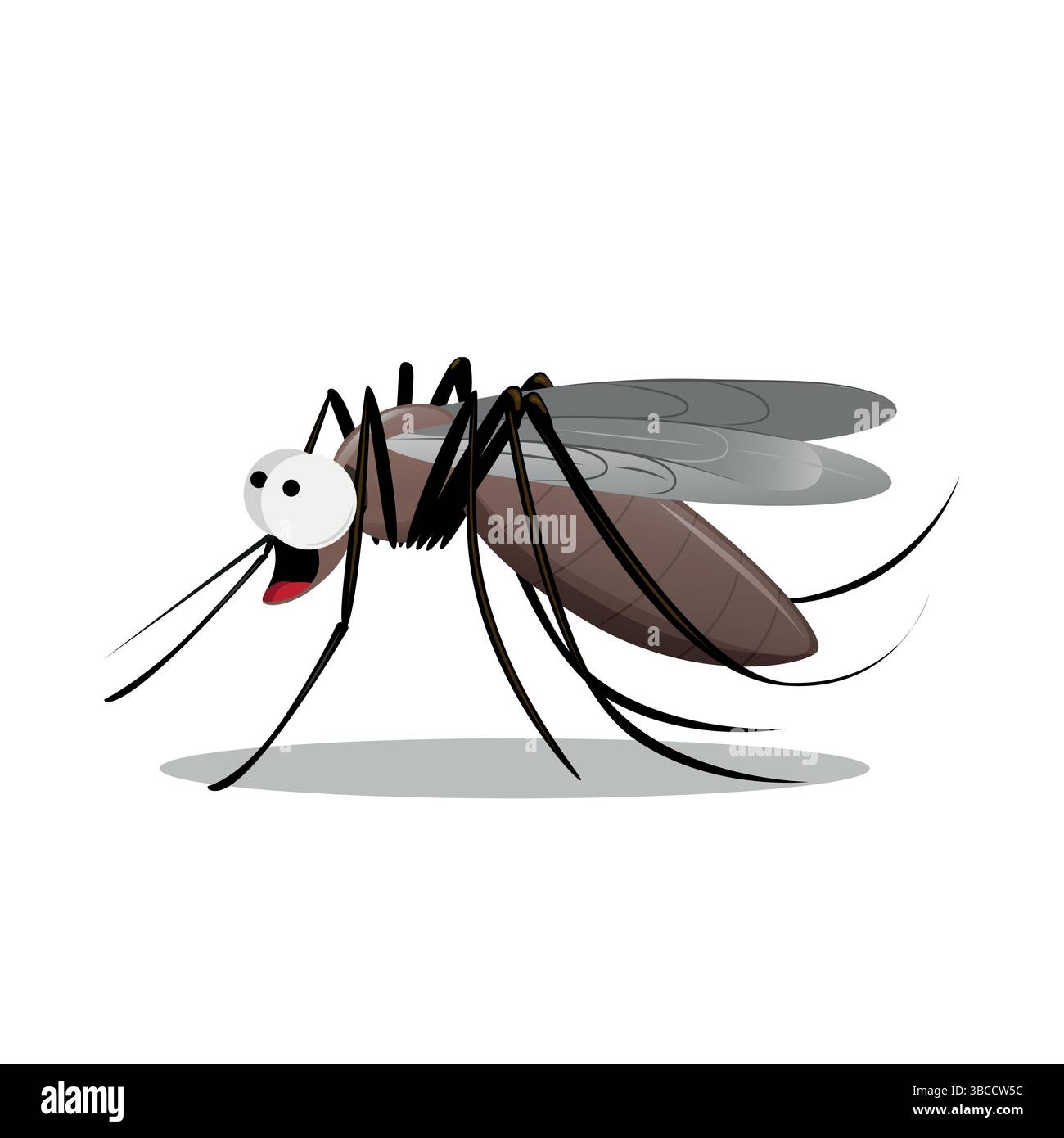 Mosquito cartoon vector illustration. Small scared parasite clipart ...