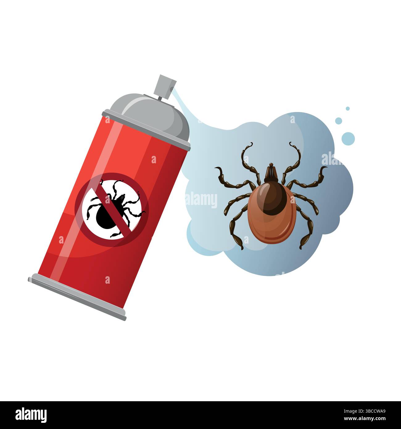 Tick repellent spray vector clipart against white background. Red Can ...