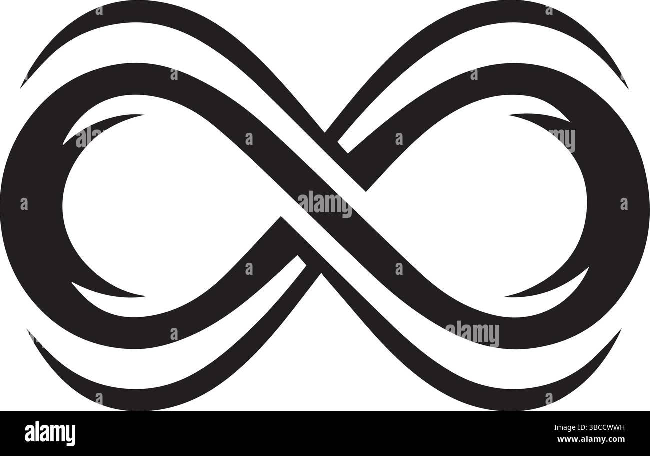 Infinity Symbol Black Vector Icon Mathematical Endless Loop Sign ...