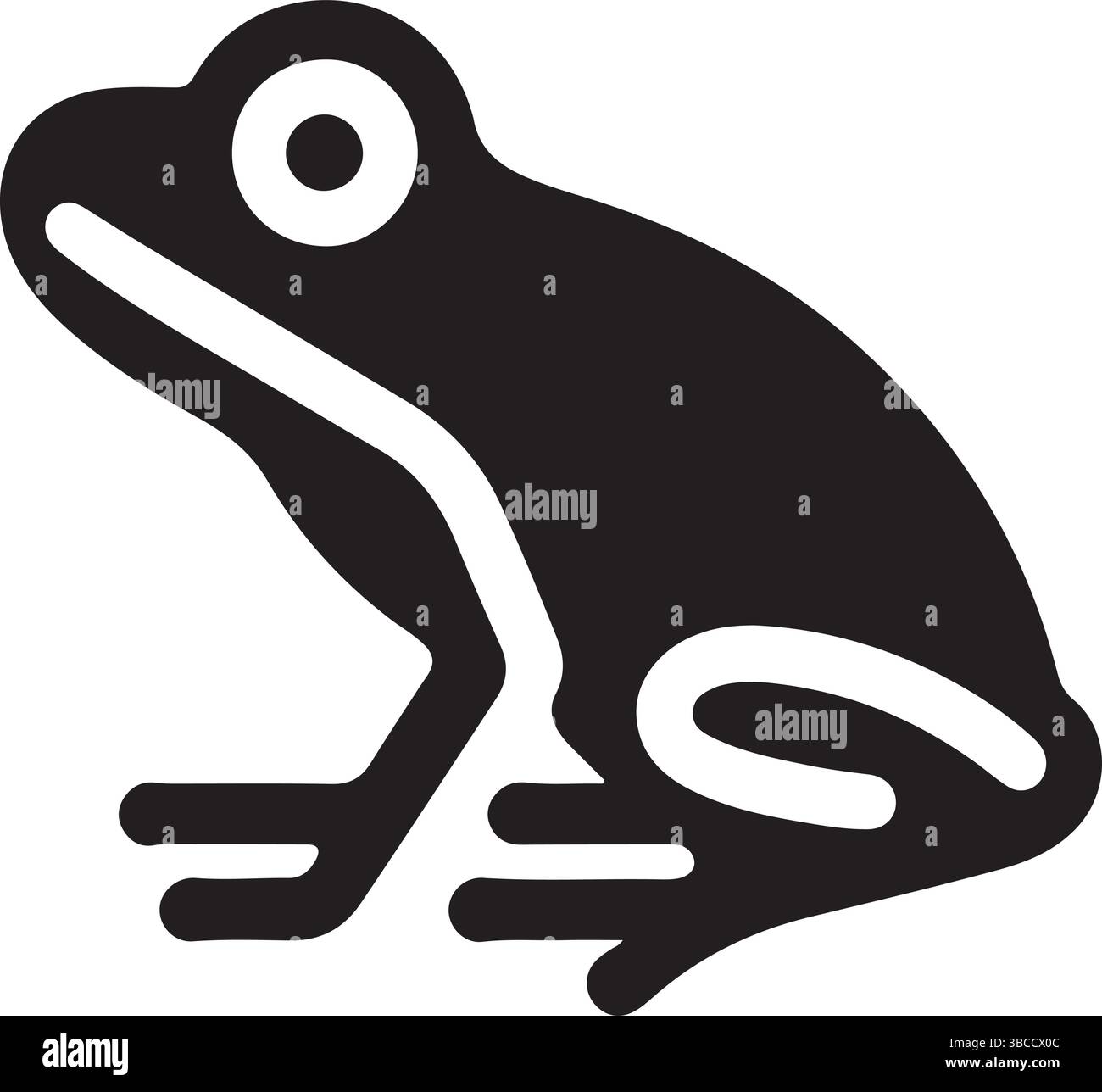 Minimalist Frog Silhouette Icon Design Black and White Simple Animal ...