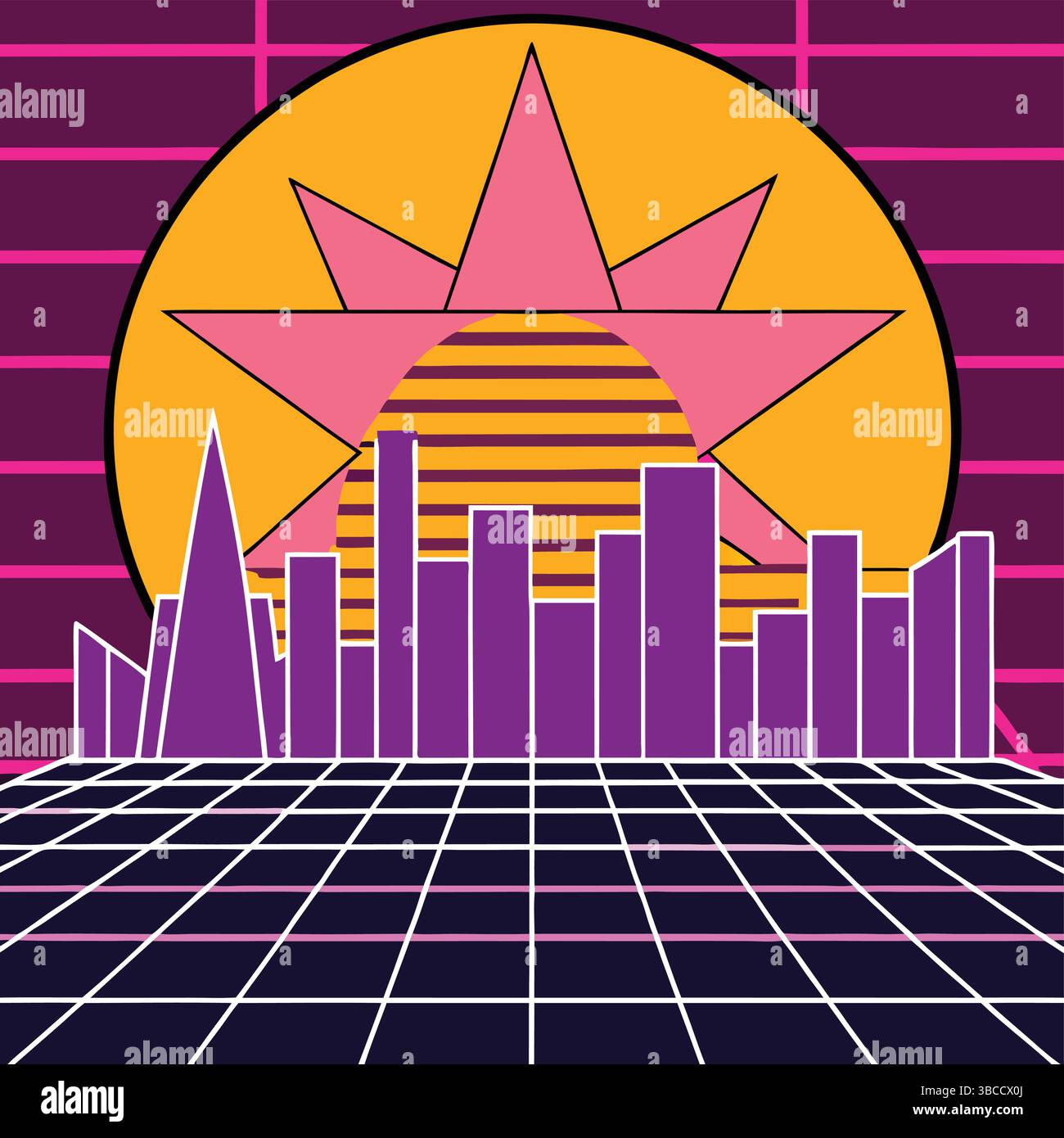 Neon grid design hi-res stock photography and images - Alamy