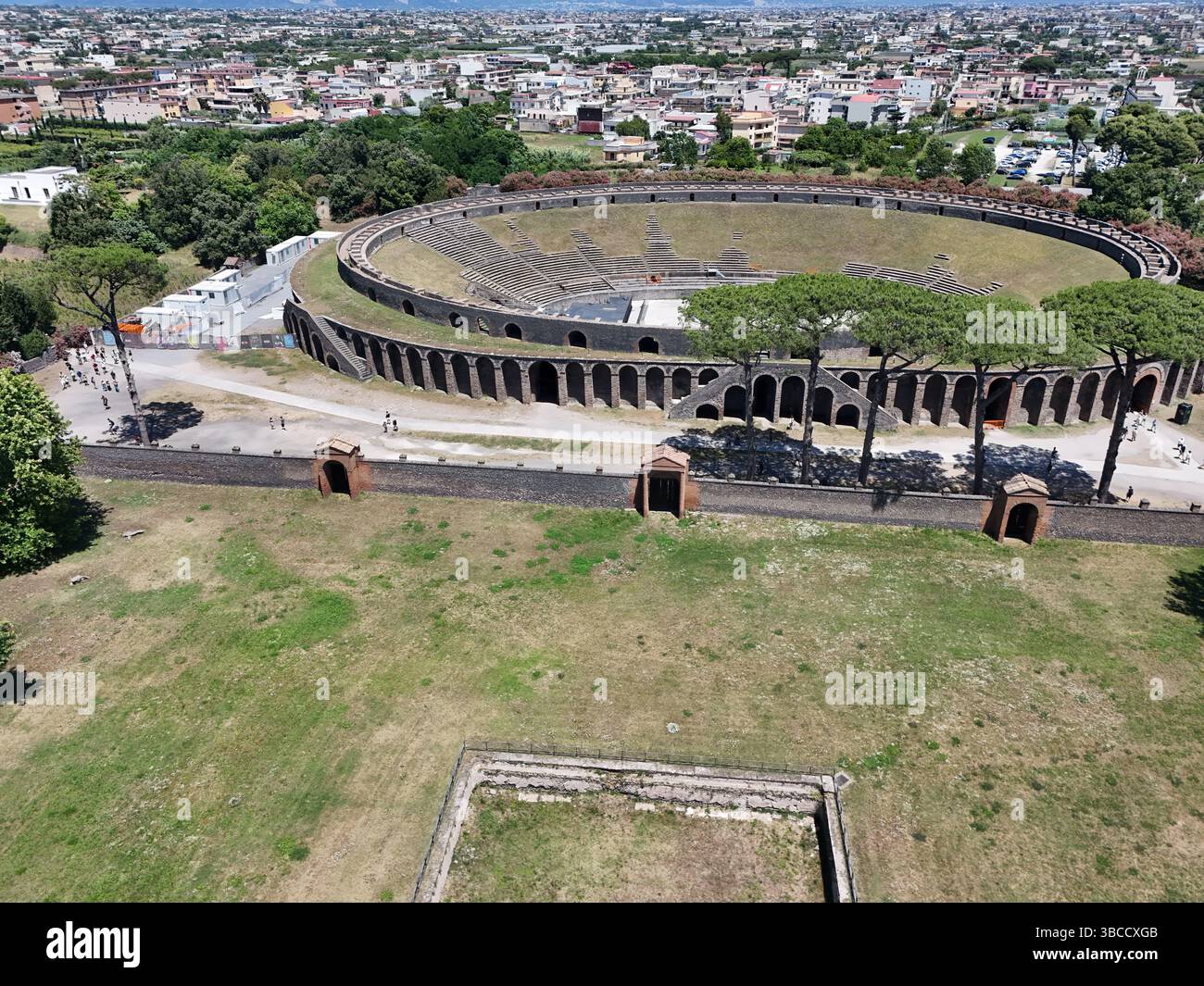 aerial view of the Amphitheatre of Pompeii, Historic World Heritage ...
