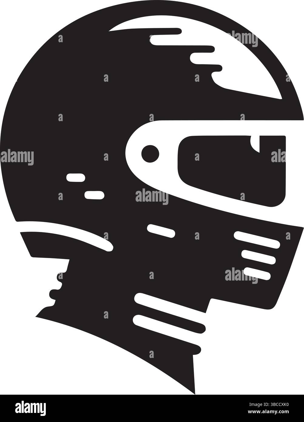 Minimalist Black and White Motorcycle Helmet Icon for Racing Websites ...