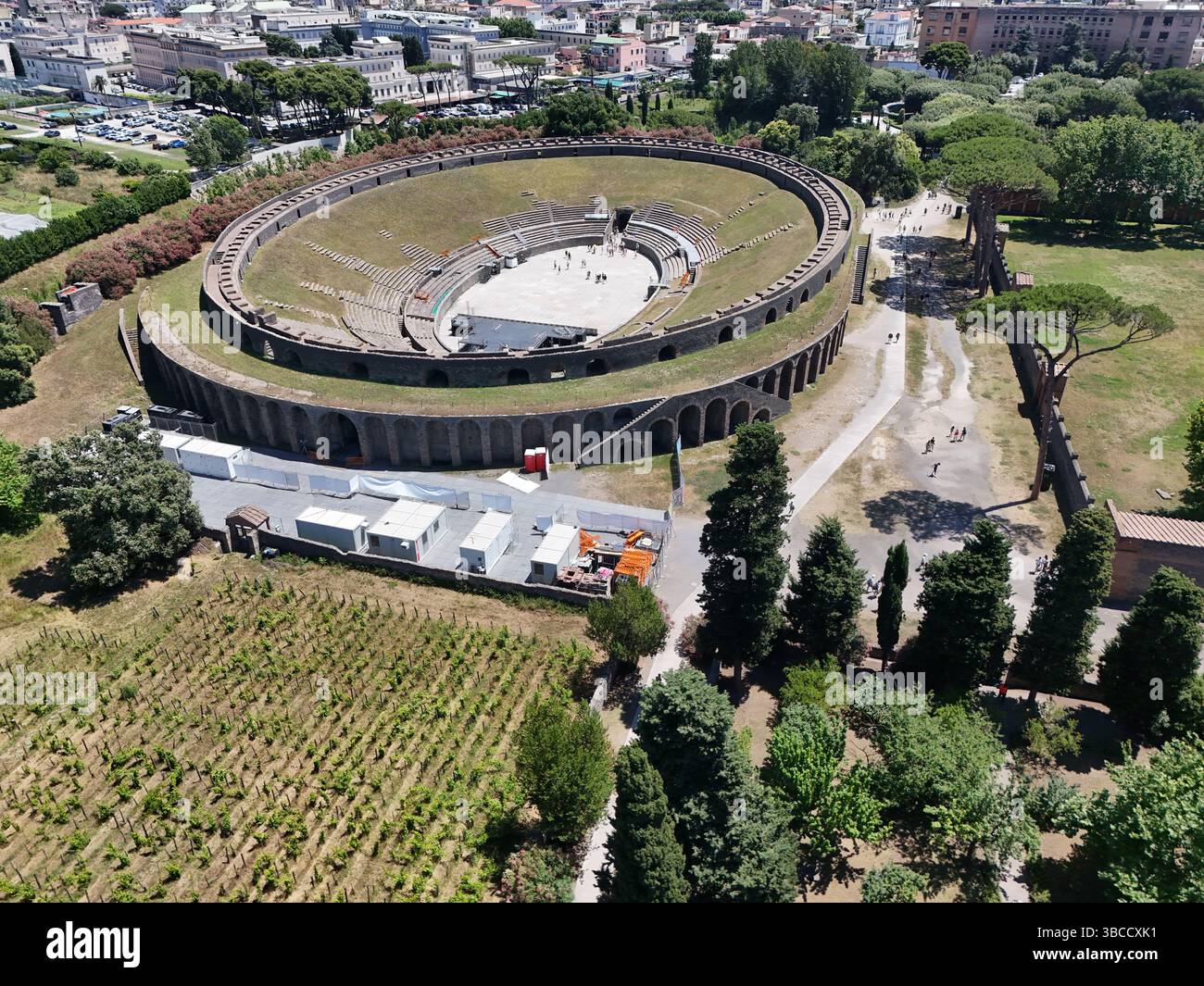 aerial view of the Amphitheatre of Pompeii, Historic World Heritage ...