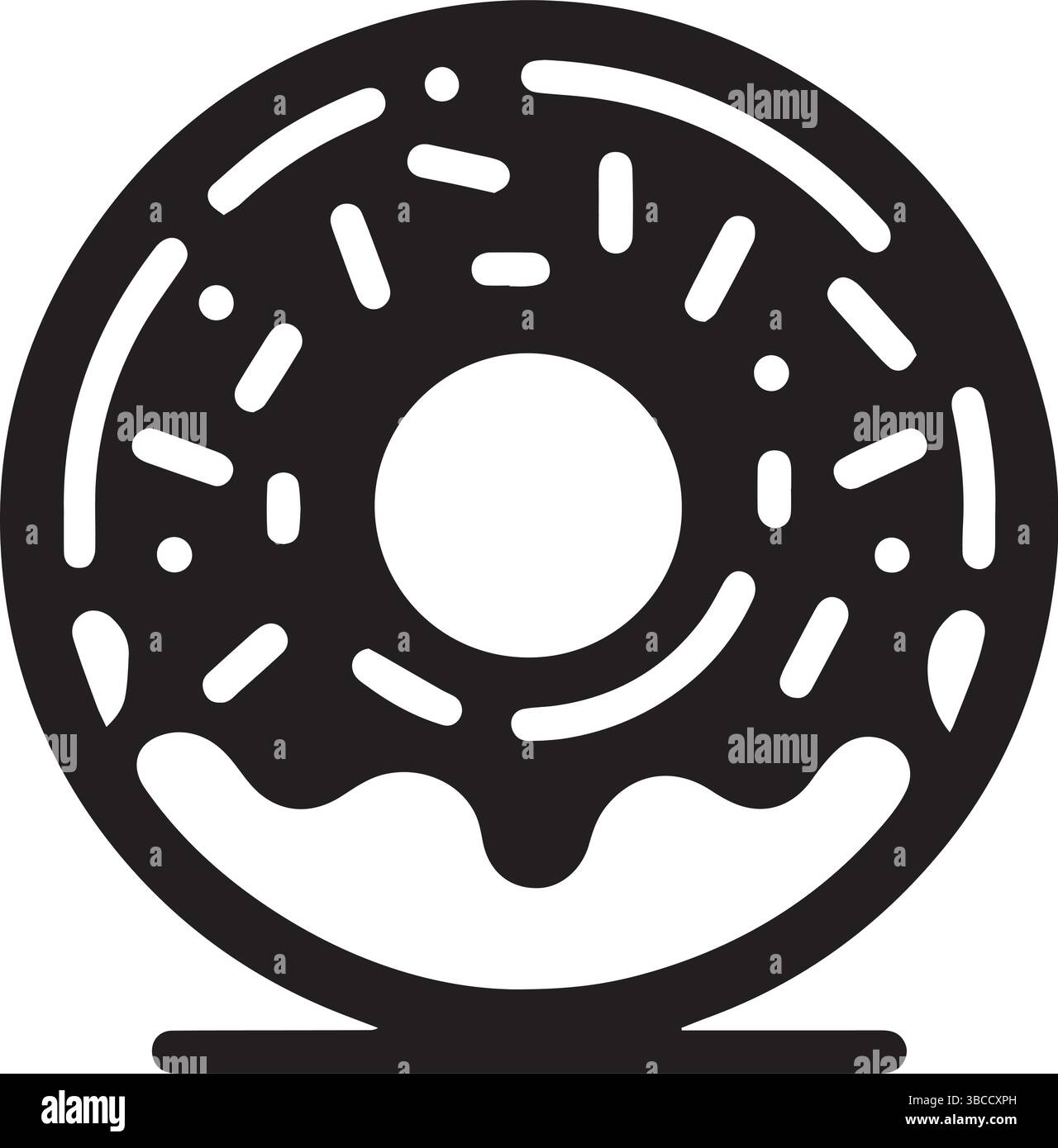 Minimalist Black and White Donut Logo Design with Sprinkles and Icing ...