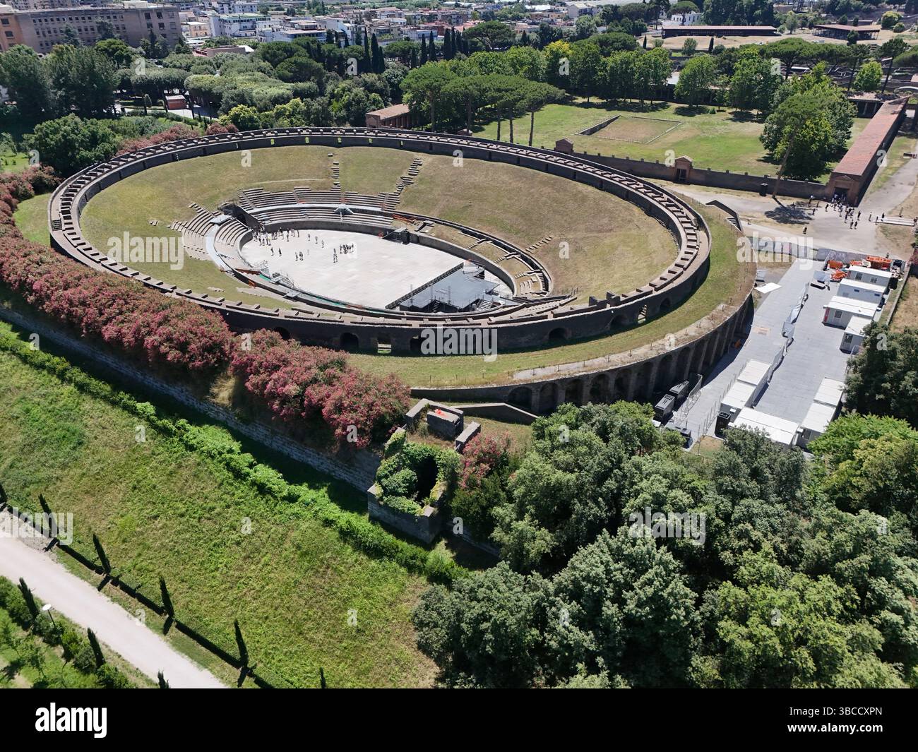 aerial view of the Amphitheatre of Pompeii, Historic World Heritage ...