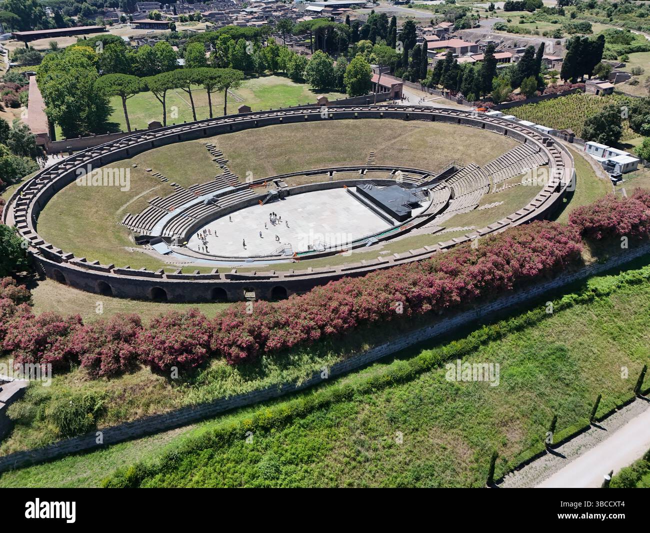 aerial view of the Amphitheatre of Pompeii, Historic World Heritage ...