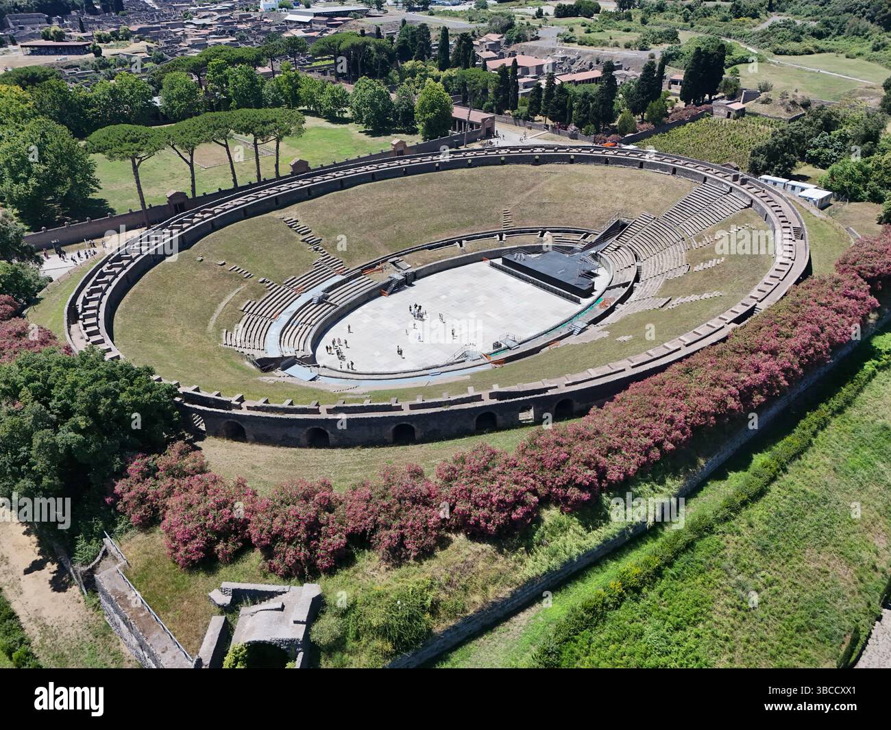 aerial view of the Amphitheatre of Pompeii, Historic World Heritage ...