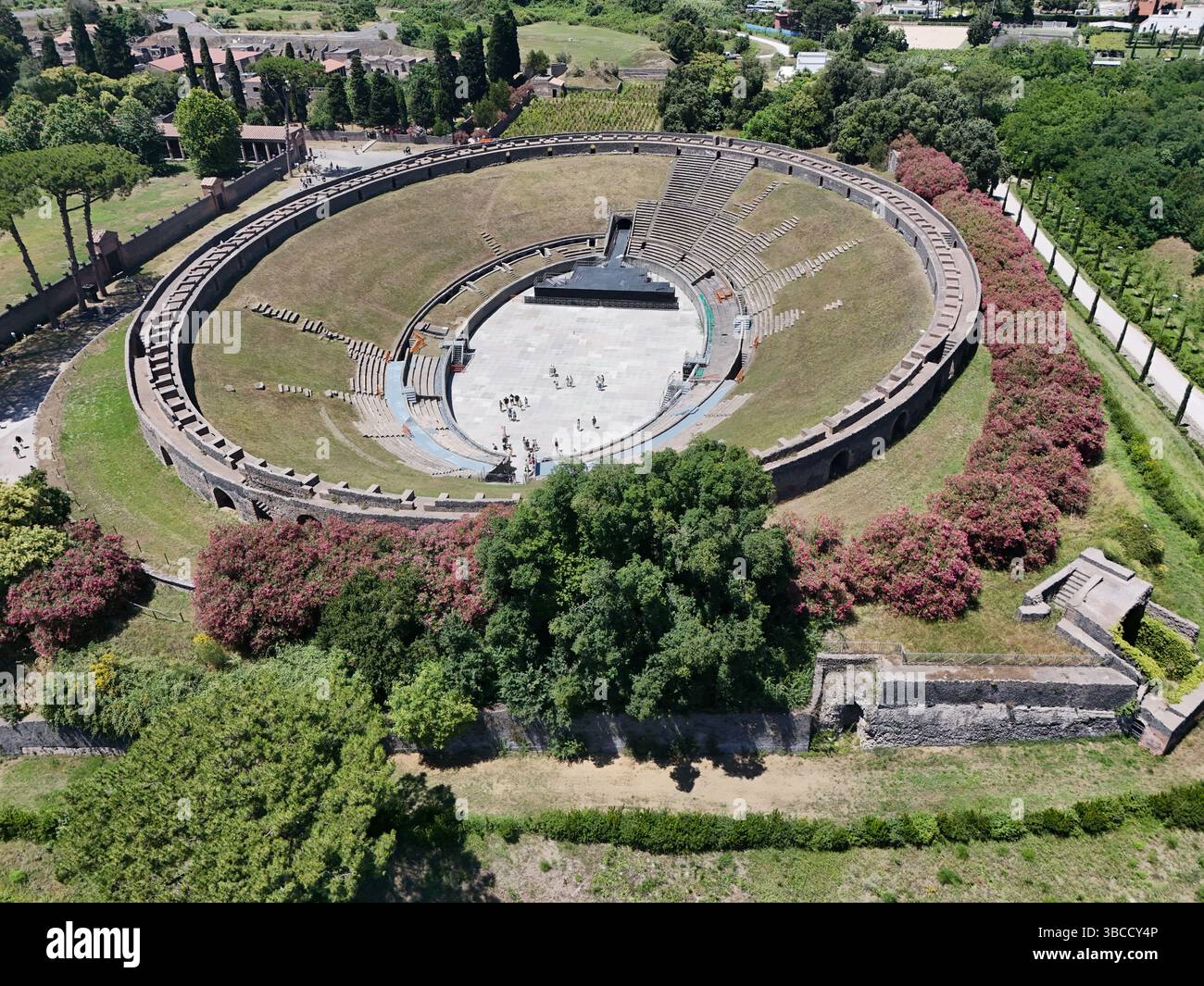 aerial view of the Amphitheatre of Pompeii, Historic World Heritage ...